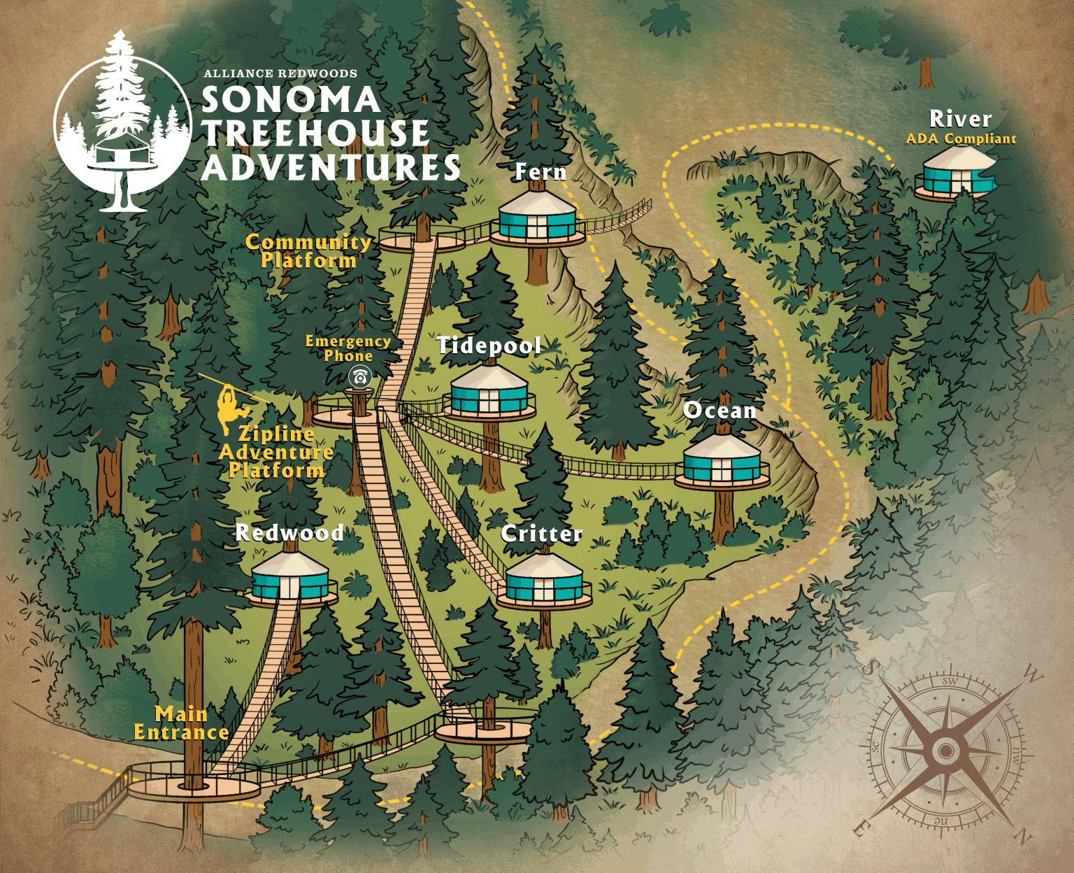 Treehouse Stays at Sonoma Zipline Adventures